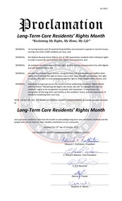 Commissioners Proclaim October as Long-Term Care Residents’ Rights Month