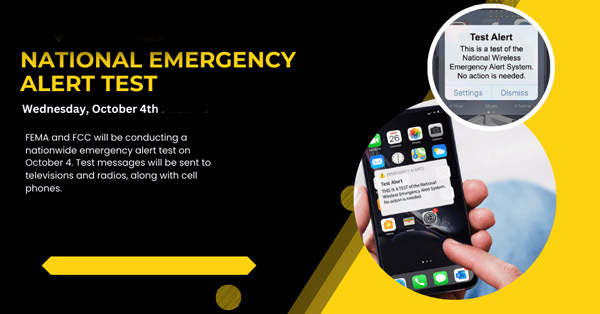 National Emergency Alert System Test on October 4th