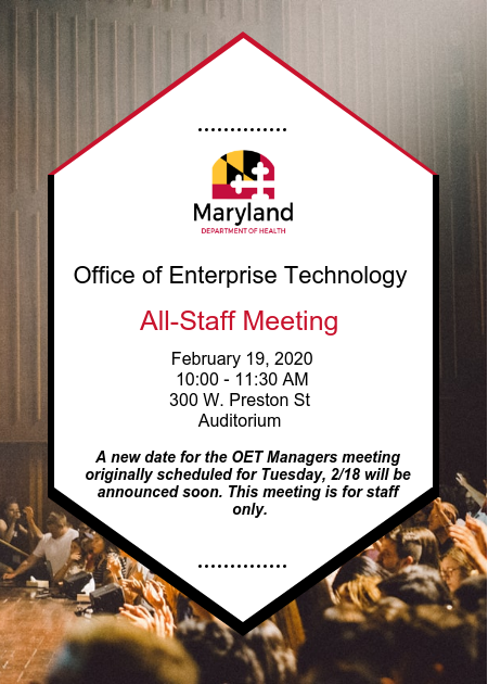OET All Staff: February 19,2020 at 10:30 AM (Staff Only)