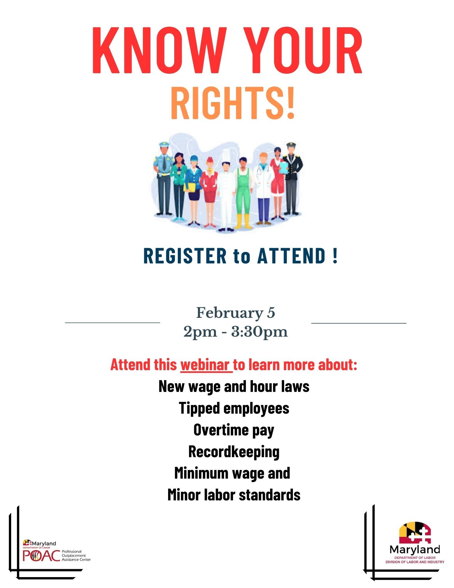 POAC - Financial Webinar - Know Your Rights! February 5, 2025 - 2pm - 3:30pm