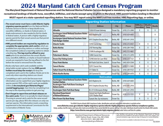 2024 Maryland Catch Card Census Program
