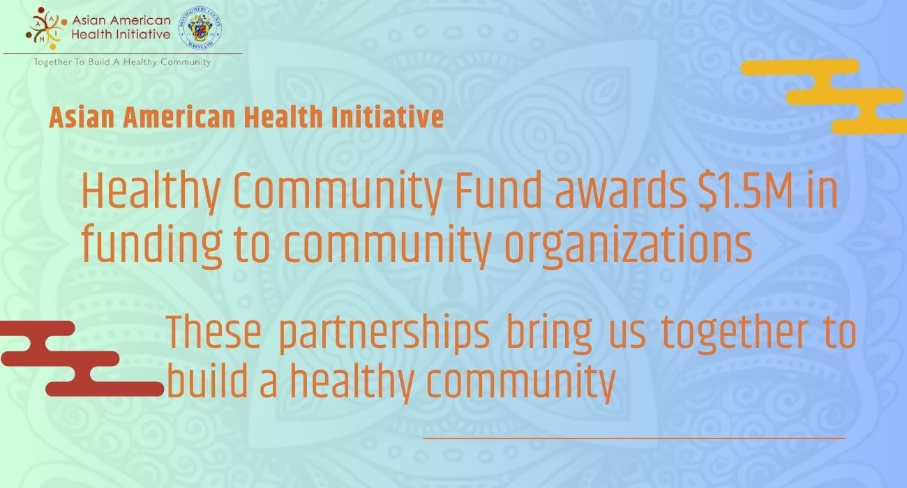 Montgomery County’s Asian American Health Initiative Awards $1.5 ...