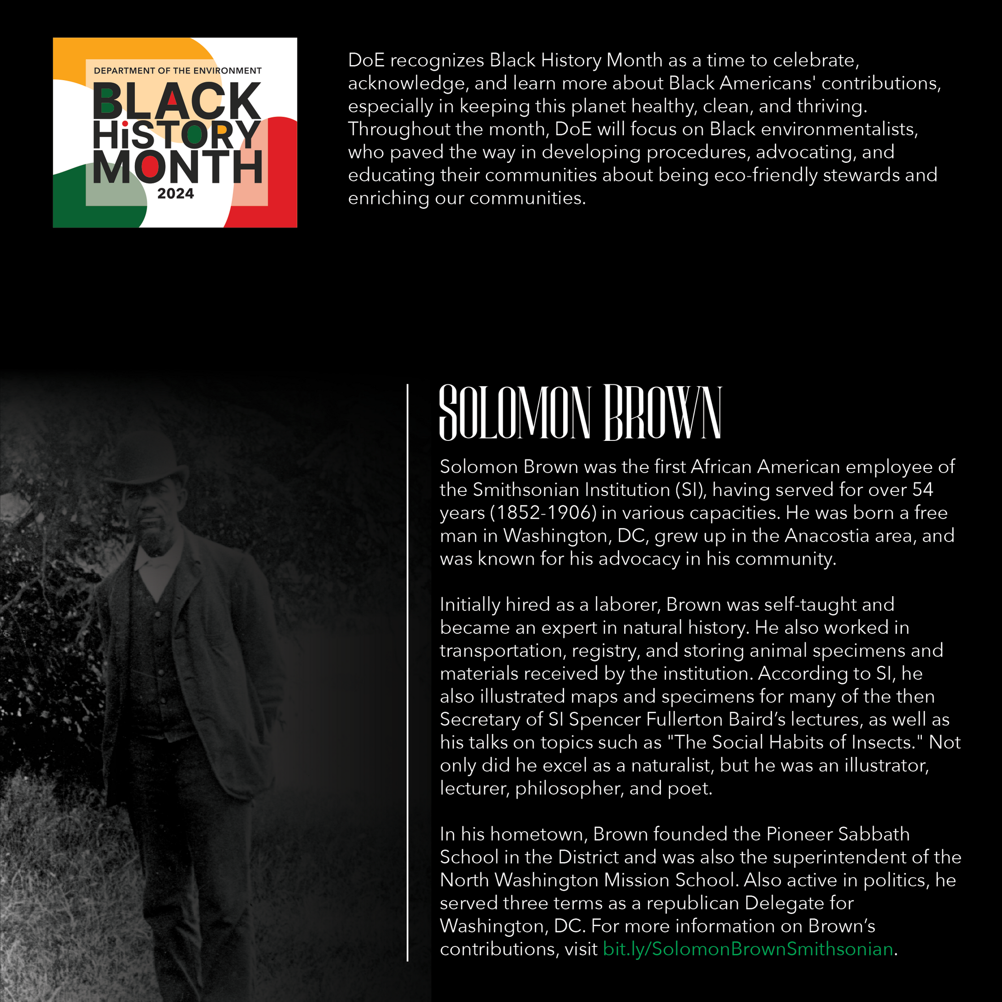 DoE Recognizes Black History Month - Solomon Brown