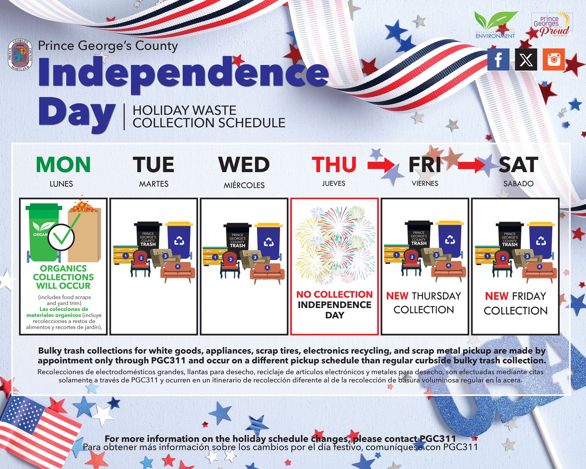 Independence Day Holiday Waste Collection Schedule