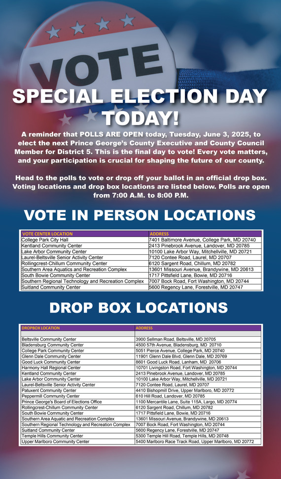 SPECIAL ELECTION DAY TODAY!!!