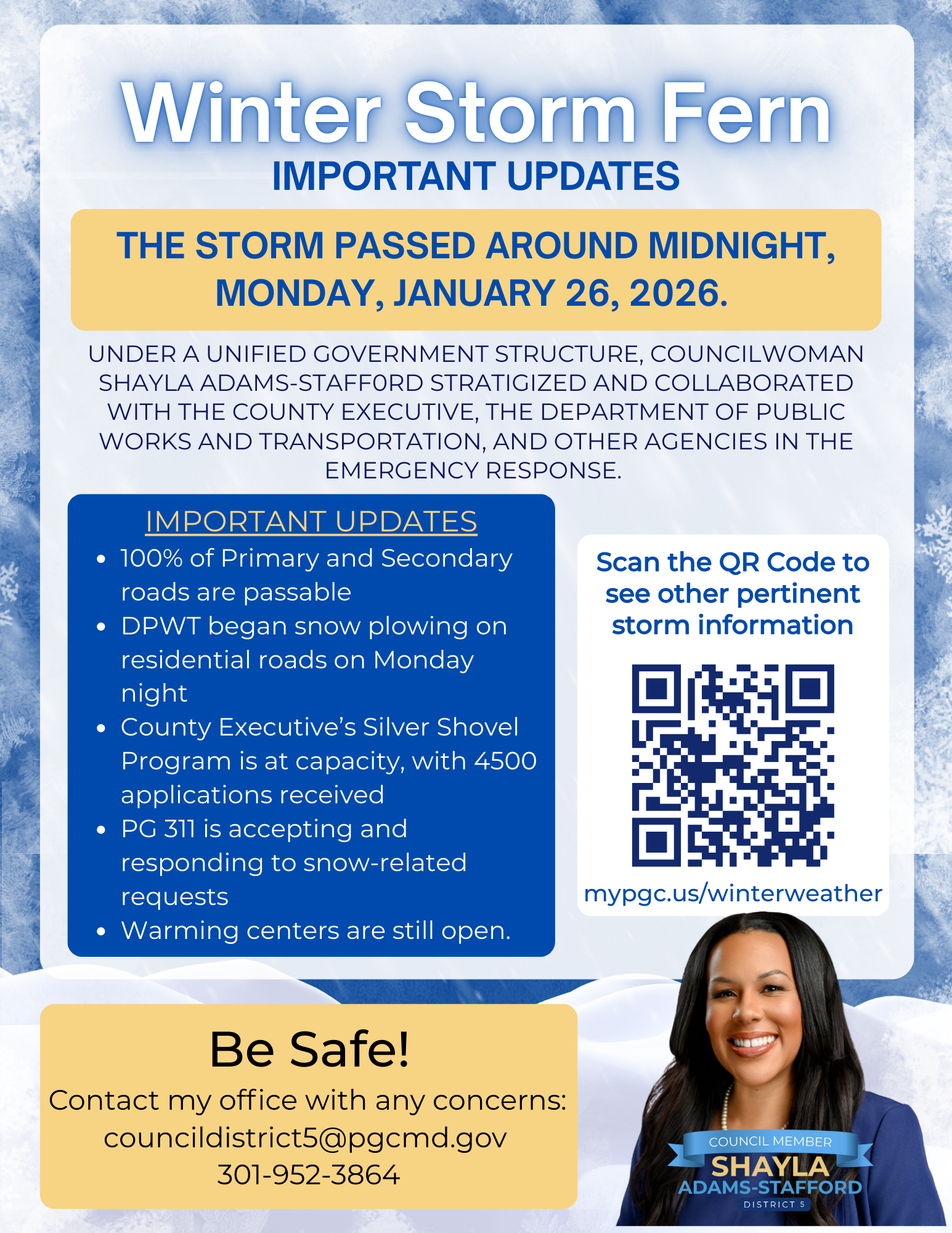Upcoming in District 5 & Storm Reminders