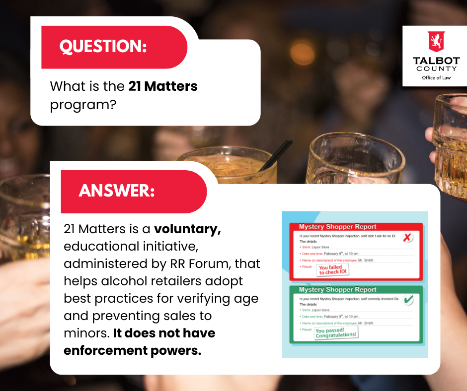 Talbot County Health Department Issues Clarification on 21 Matters Program