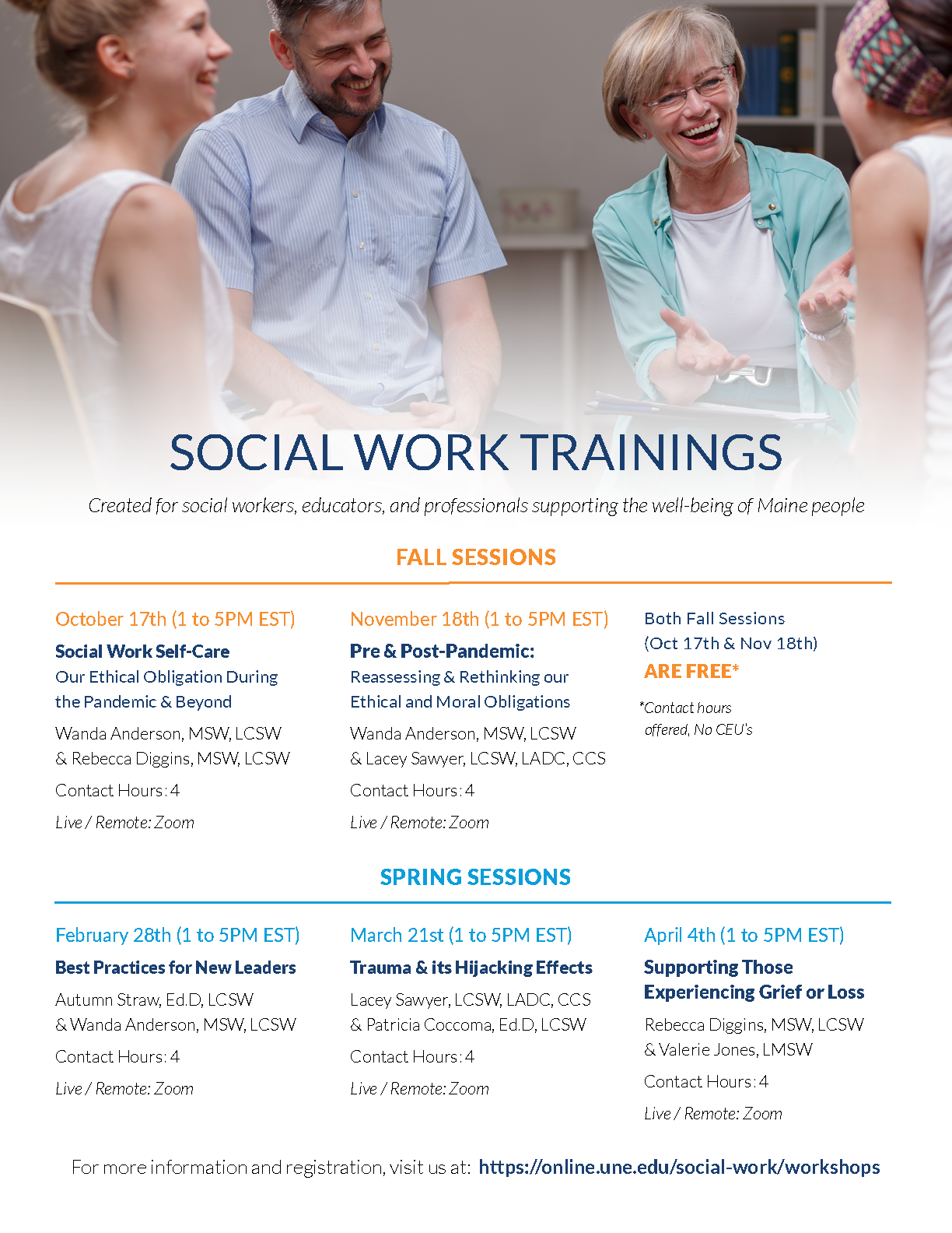 UNE Online - Free Professional Development Workshops for the FALL