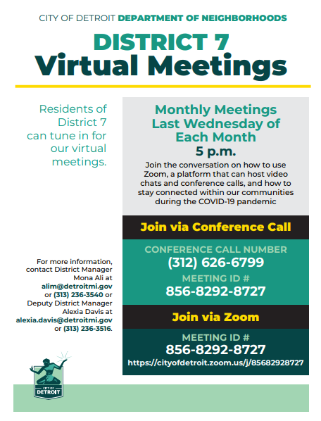 District 7 Virtual Meeting Today!
