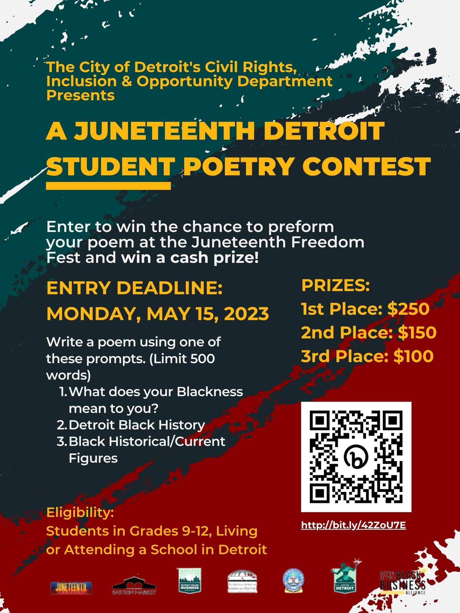 CRIO'S Juneteenth 2023 Detroit Student Poetry Contest