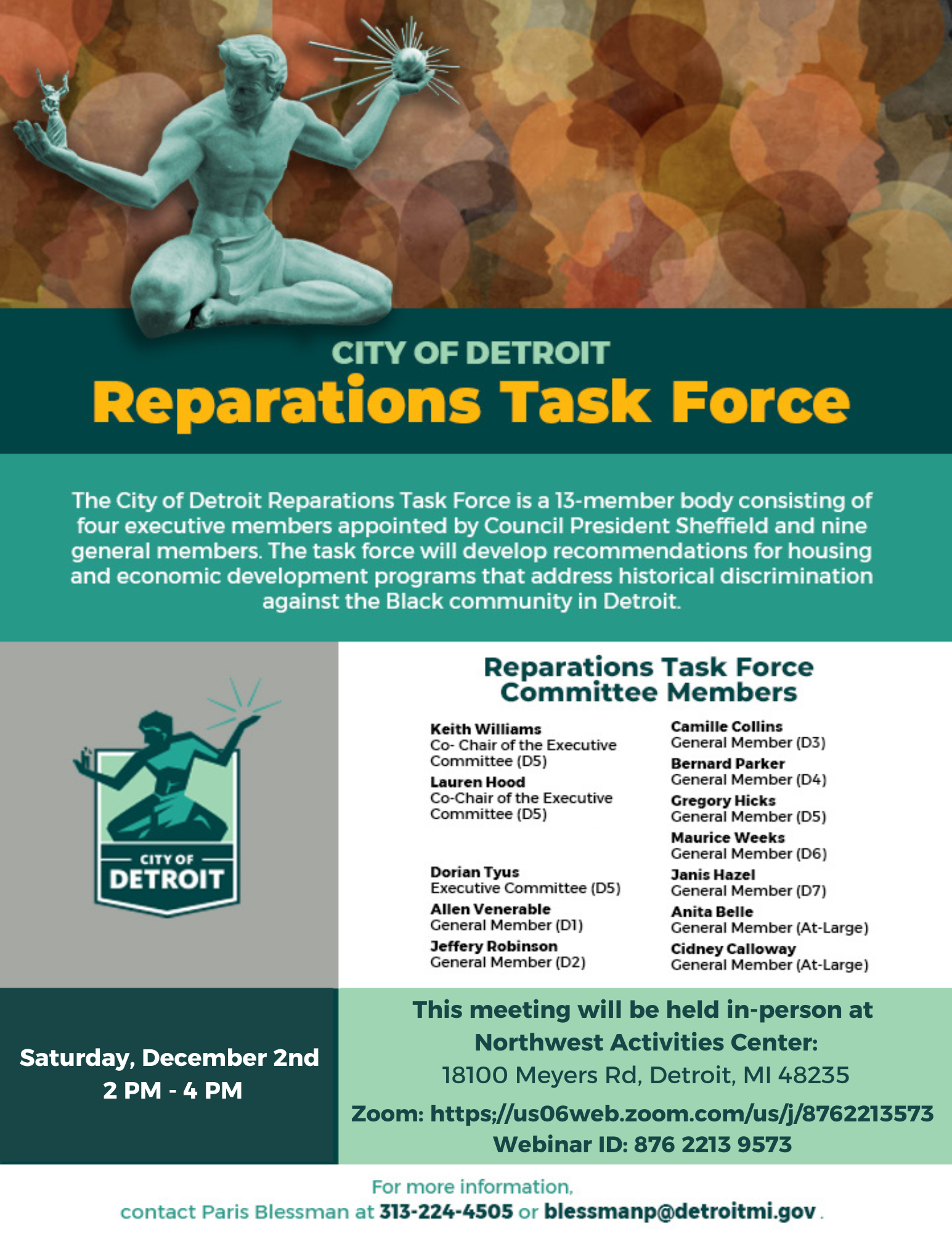 TODAY: Reparations Task Force Meeting at 2 PM