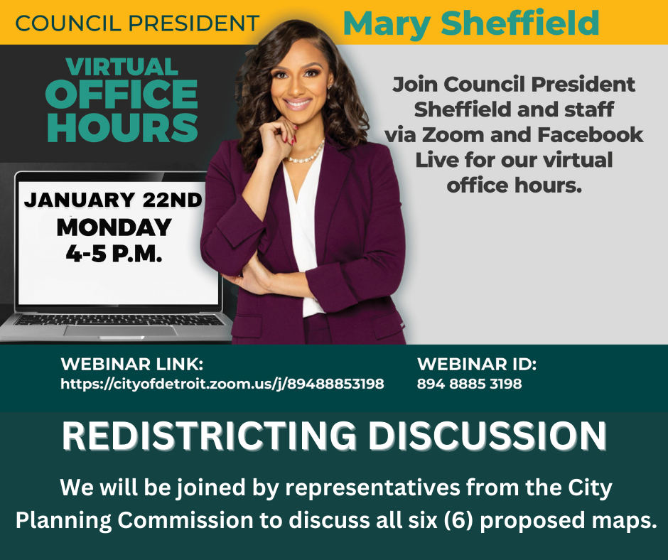 Starting at 4 pm: Council President Sheffield's Virtual Office Hours ...