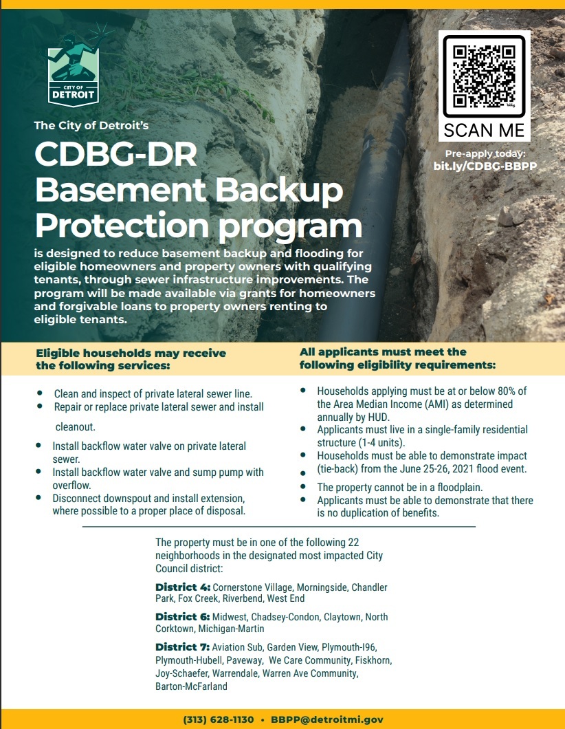 CDBG Disaster Recovery - Basement Backup Protection Program
