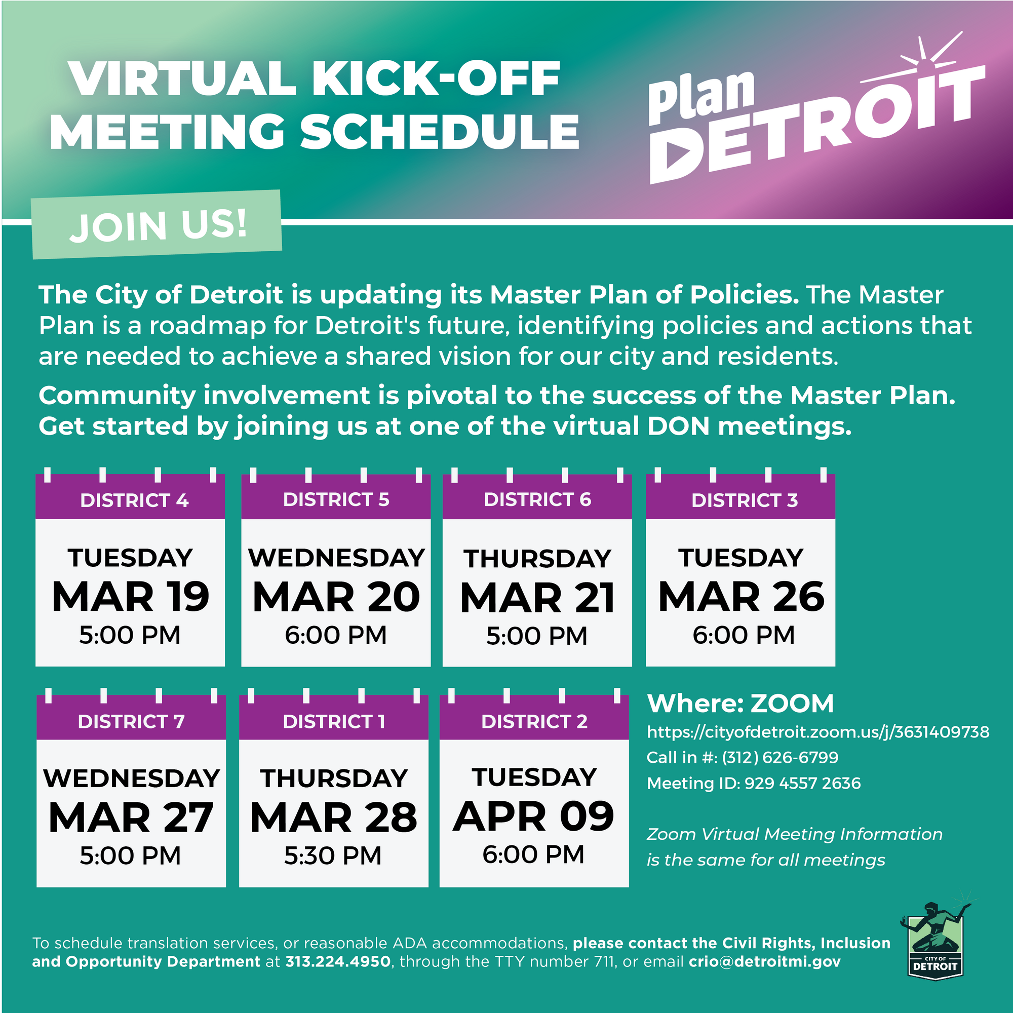 PLAN DETROIT - Virtual Kick-off Meetings for City of Detroit Master ...