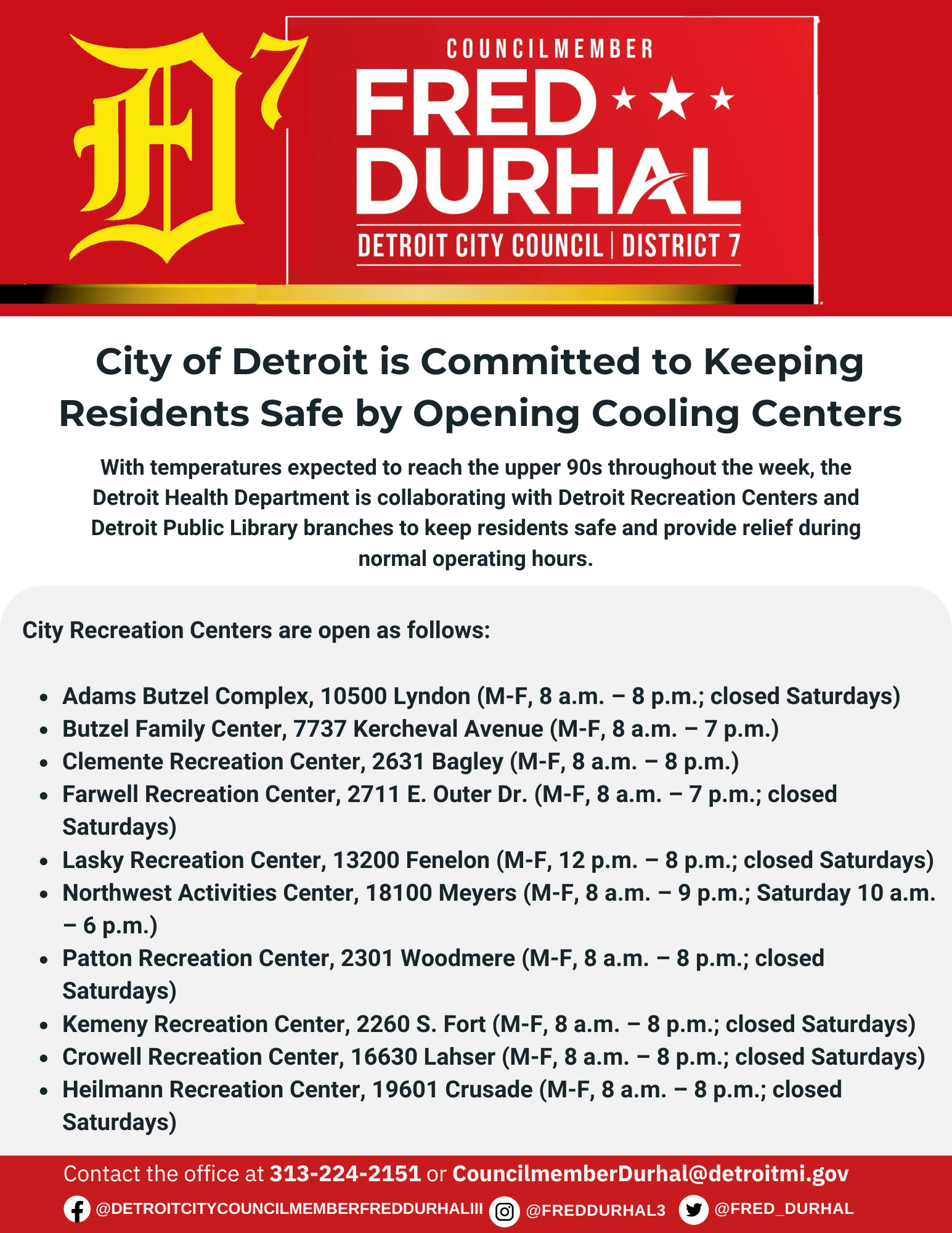 Extreme Heat - Detroit Cooling Centers