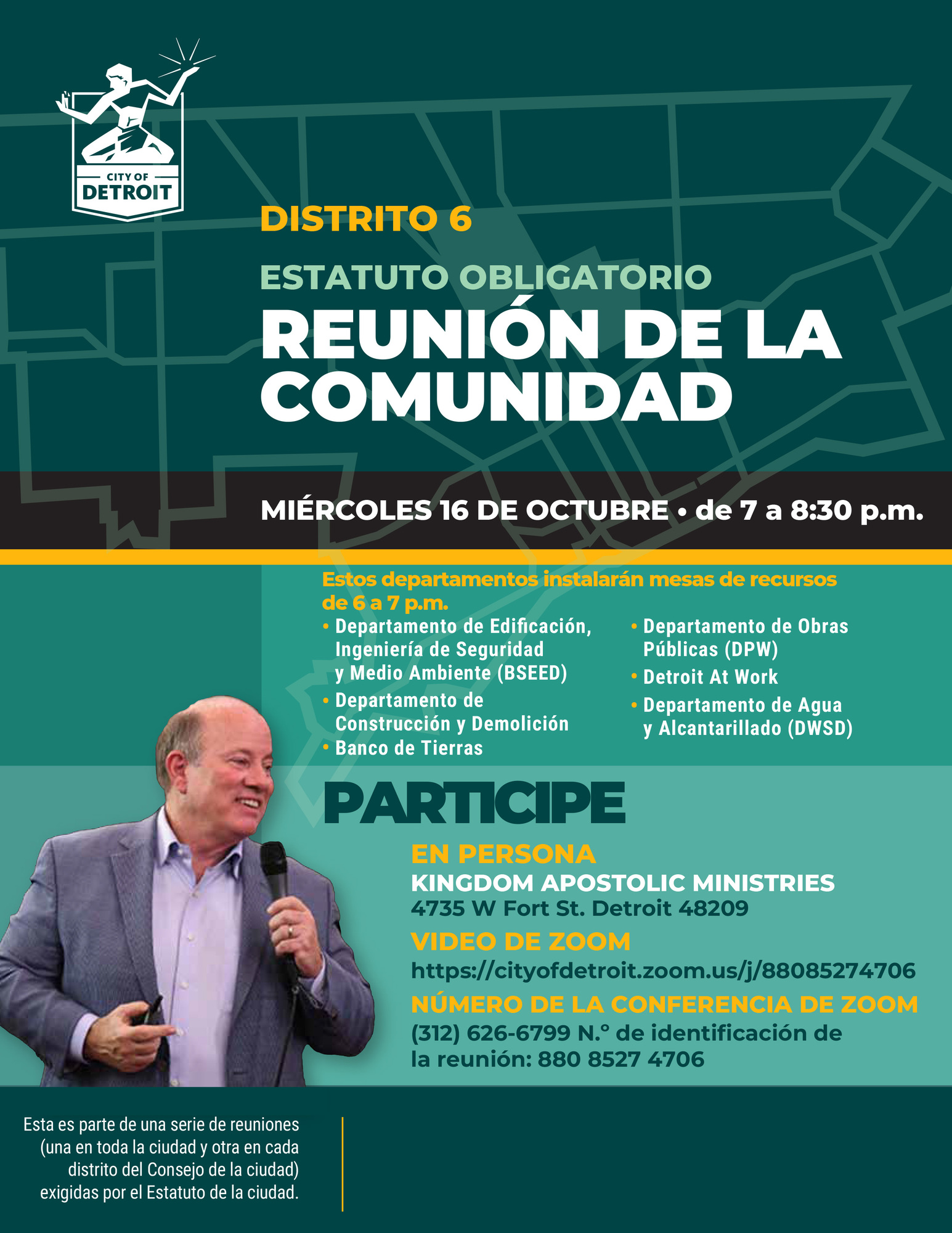 Mayor's District 6 Charter-Mandated Meeting | Oct. 16 from 7 - 8:30 p.m.