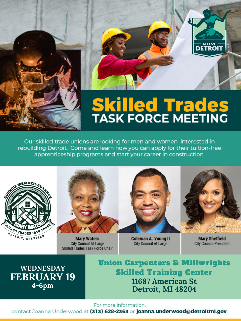 Skilled Trades Task Force Meeting - Wednesday, February 19th 4-6pm