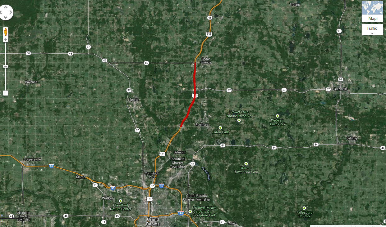 Lane closures: SB US-131, Kent County, January 23