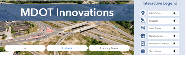 MDOT Innovations Dashboard