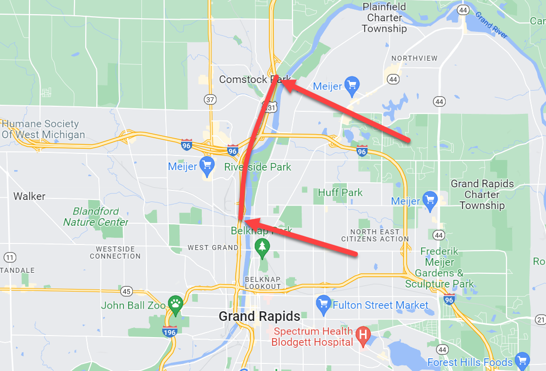 Double lane & ramp closure: NB US-131, Grand Rapids, October 19-20