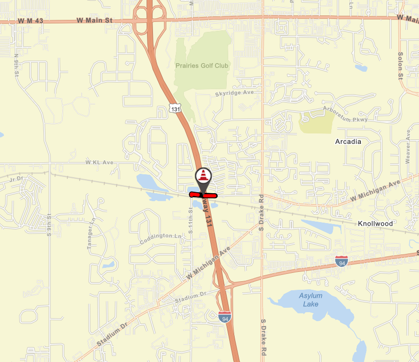Travel Advisory: US-131 nighttime single-lane closures in Kalamazoo
