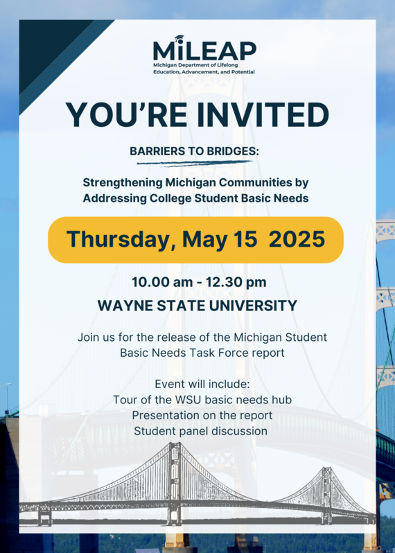 YOU'RE INVITED: Launch of the Michigan Student Basic Needs Task Force ...