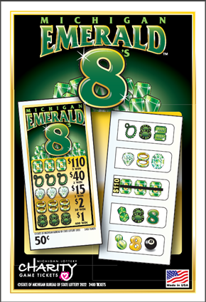 New 50 Cent Ticket--Emerald 8s