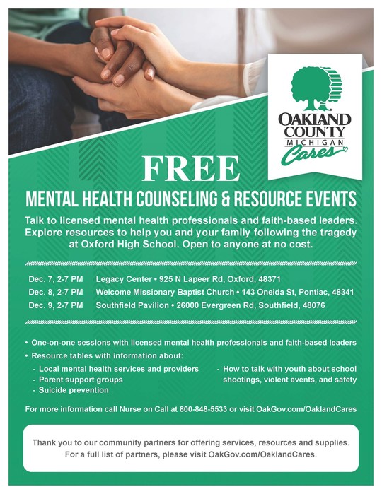 Mental Health Counseling & Resource Events