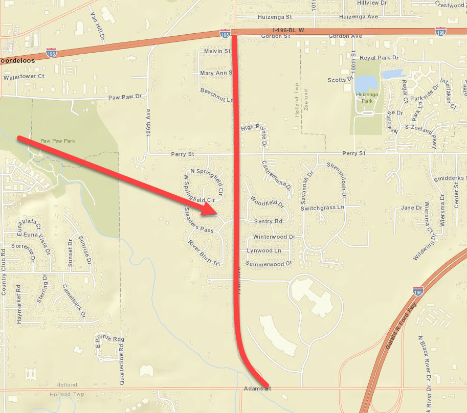 Road Resurfacing: 104th Ave., Adams St. to BL-196, Holland Twp., July 10-24