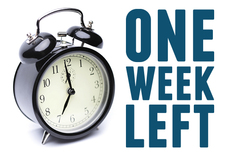 News Update - One Week Left!
