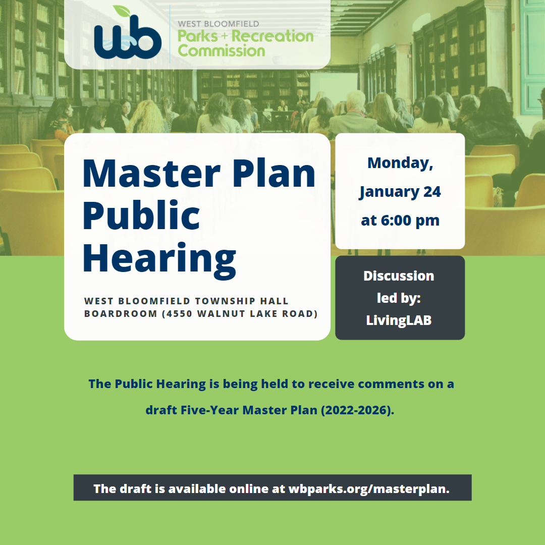 Please join us for a Master Plan Public Hearing on January 24