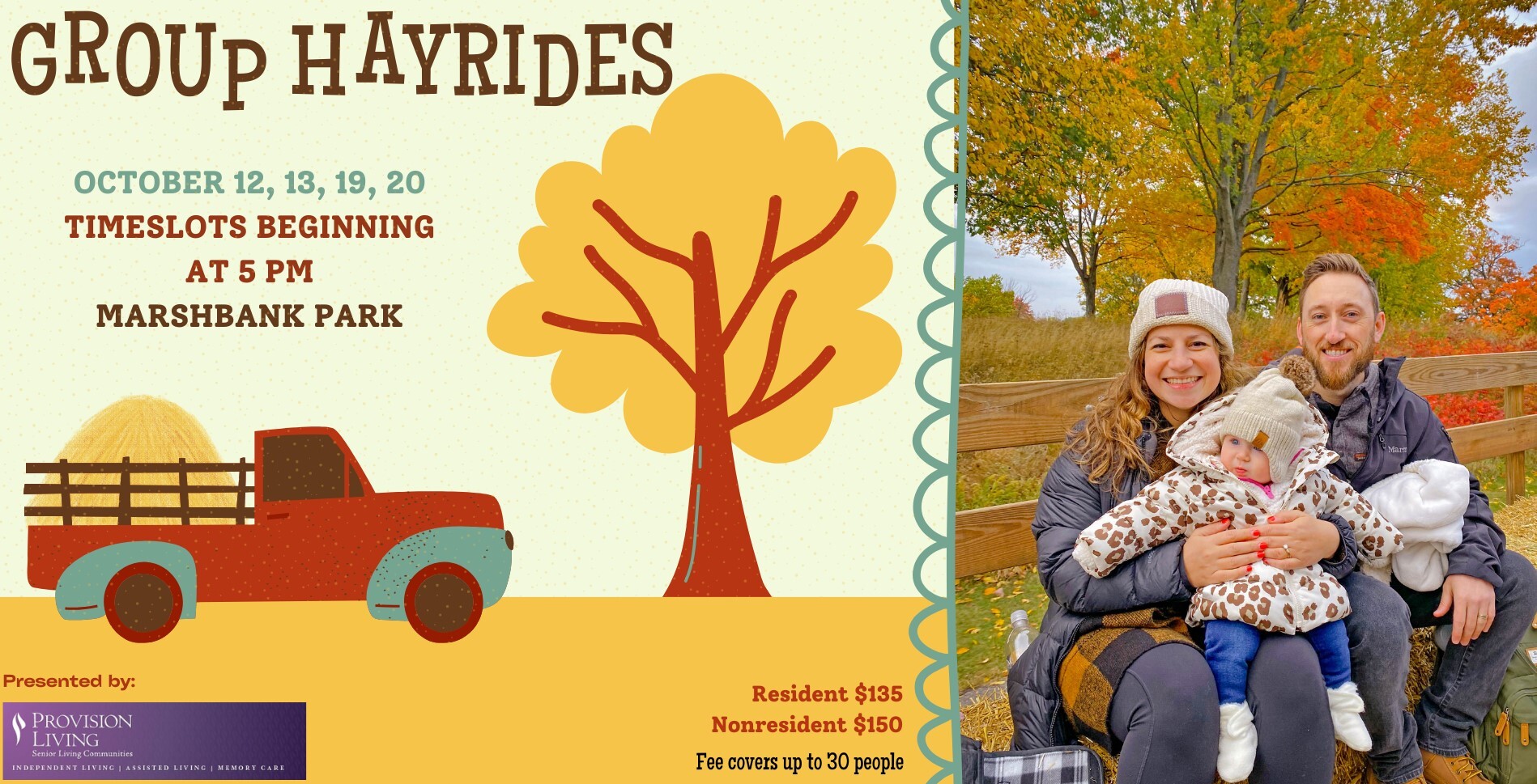 Experience the best of fall with our Group Hayrides!