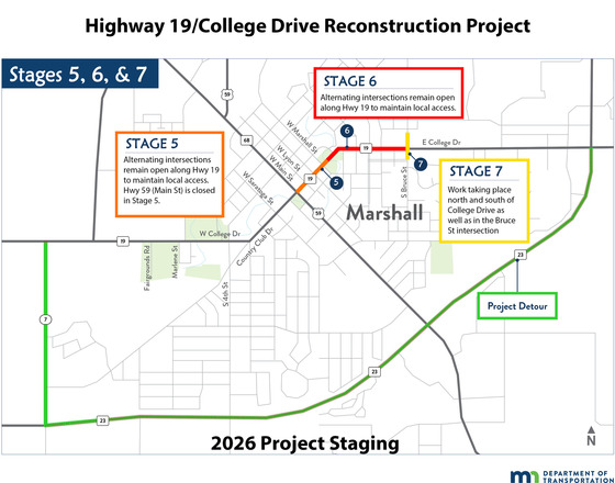 Hwy 19/College Dr project and detour start May 5