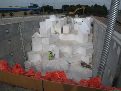 Concrete, drywall and geofoam
