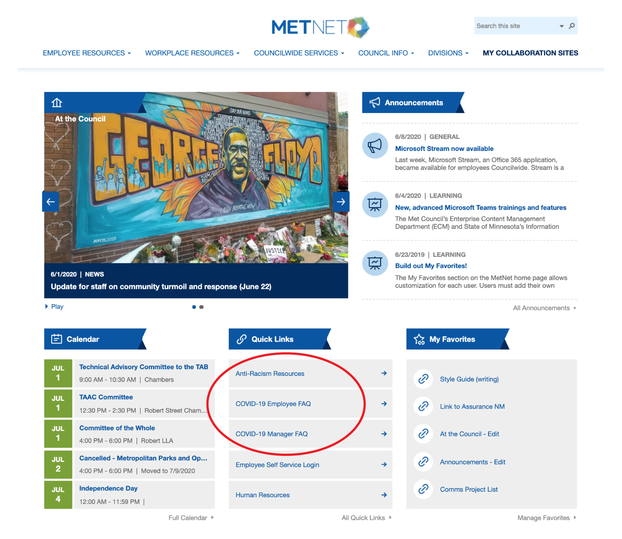 COVID-19 update for employees – June 25