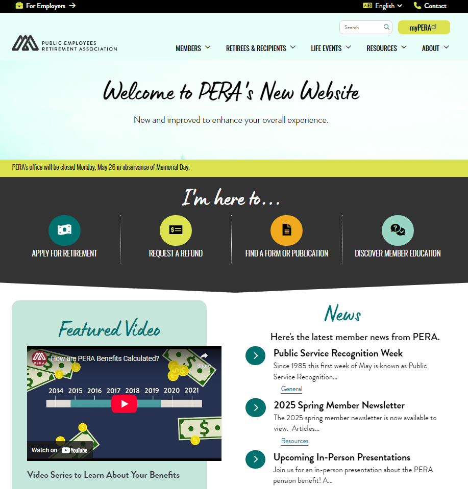 Check out PERA's Updated Website Tomorrow, May 21