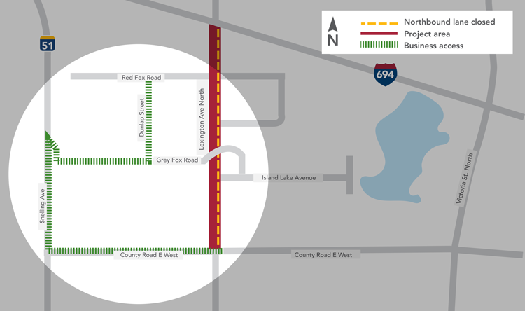 Roadwork update: County Road B2 paving and Lexington Avenue business access