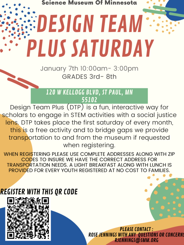 FREE Saturday Event at SMM for 3rd - 8th grades - Jan 7th