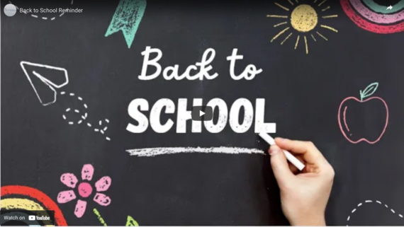Back to School Reminder
