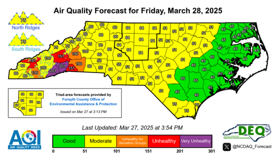 DEQ extends purple air quality forecasts in Western NC Due to wildfires ...