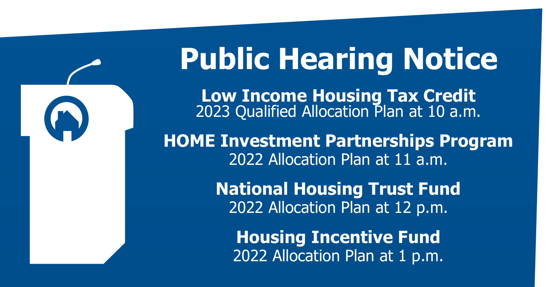 Public Hearing Notice: Proposed Qualified Allocation Plans