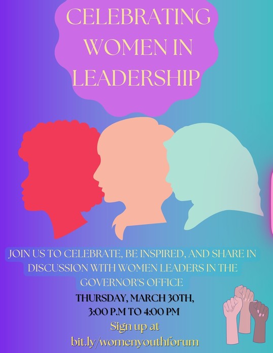 REMINDER: March Youth Forum: Celebrating Women In Leadership