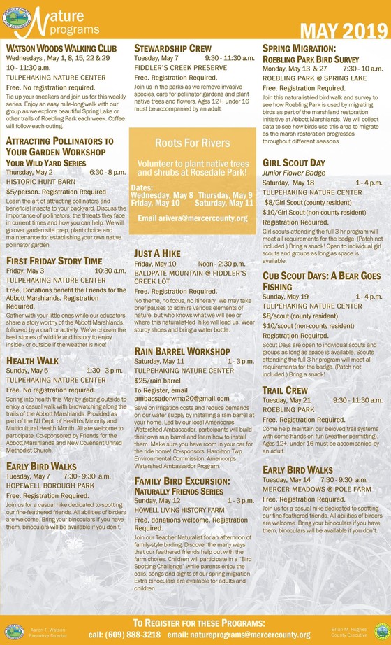 Naturalist News & May Nature Programs