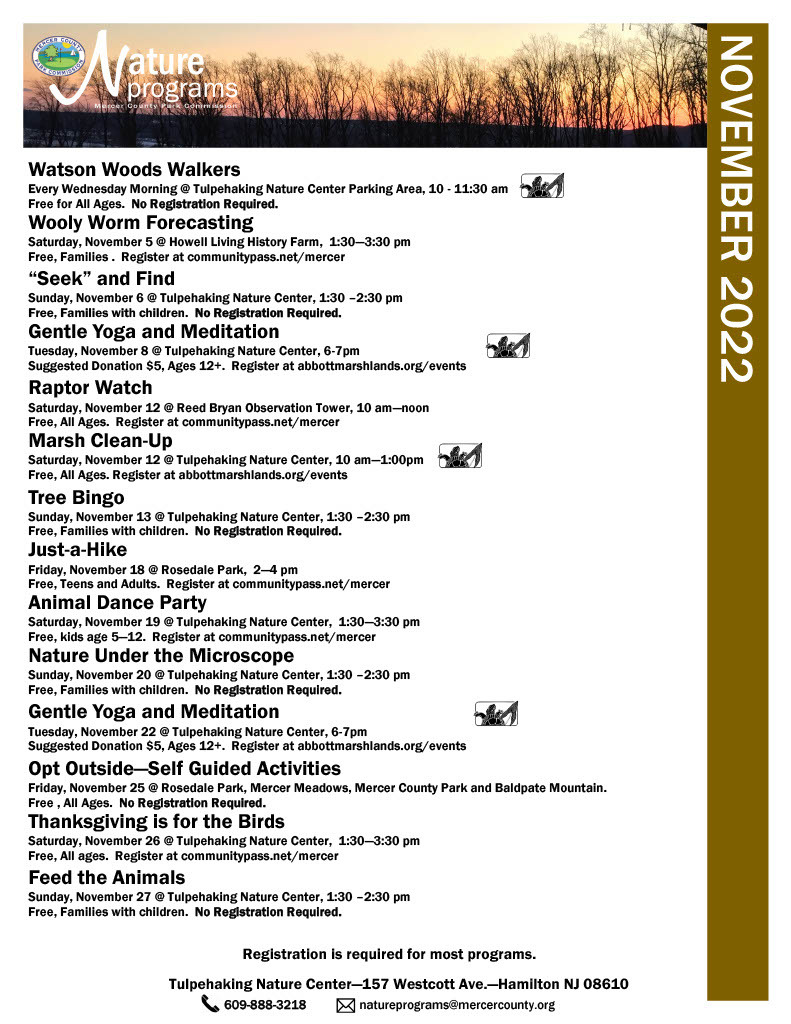 Upcoming November Nature Programs