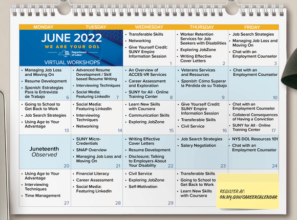 Your DOL: The Month Ahead - Career Resources Available in June!