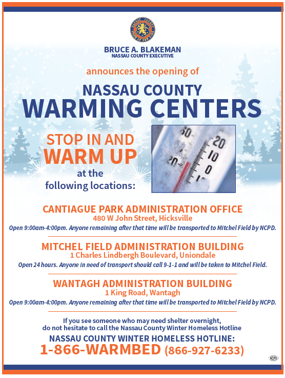 OPEN: Warming Centers/ ABIERTO: Centros de Calentamiento