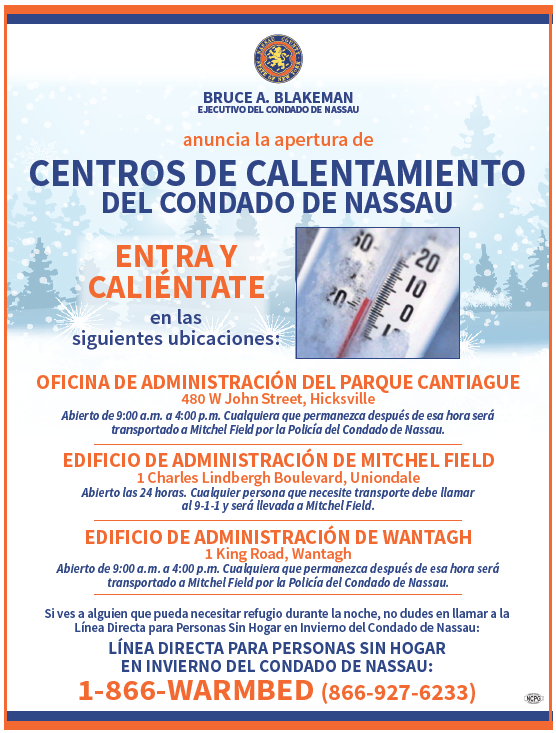 OPEN: Warming Centers/ ABIERTO: Centros de Calentamiento