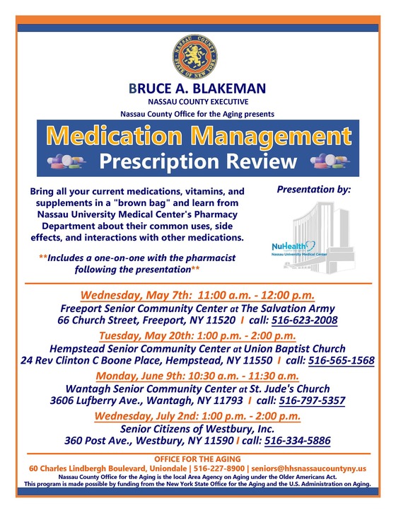 Join Us For MEDICATION MANAGEMENT - Learn About the Side Effects and Interactions of Your ...