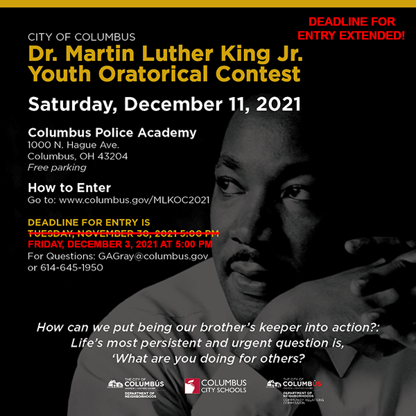 Deadline for Entry Extended for Annual MLK Oratorical Contest
