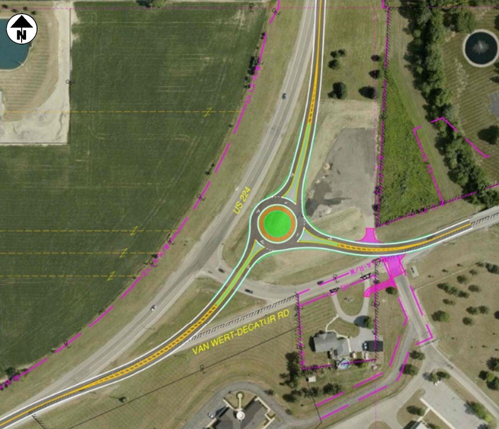 ODOT seeks feedback on U.S. 224/Van Wert-Decatur Rd roundabout layout